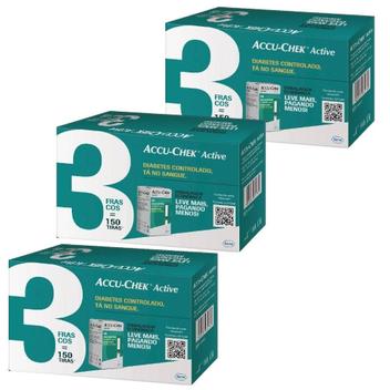 Kit Accu-Chek Active Tiras Medidoras De Glicose Com 3 Caixas De 150 Unidades Cada - ROCHE ...