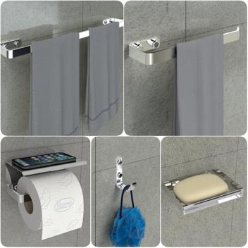 Kit Acessórios Para Banheiro Inox e Cromado 5 Peças MAX - MetalCromo ...