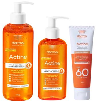 Kit Actine Darrow Gel Limpeza Vitamina C Protetor Solar Cor ...