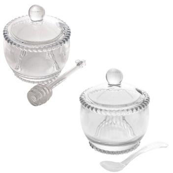 Kit Açucareiro e Meleira em Cristal Pearl Transparente 200ml - Wolff ...