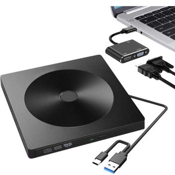 Kit Adaptador HDMI/VGA + Gravador Externo CD/DVD USB 3.0 - TOMATE - Leitor e Gravador de CD ...