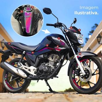 Kit Adesivos Completo Cg Titan 160 2324 Holográfico Rosa - Resitank ...