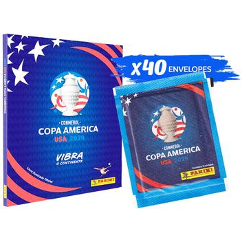Kit Álbum Capa Dura Copa América USA 2024 + 200 Figurinhas - Panini ...