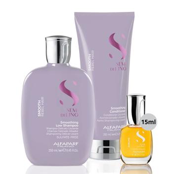 Kit Alfaparf SDL Smoothing Shampoo e Condicionador e Cristalli 15ml ...