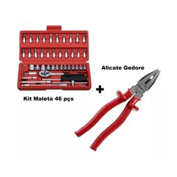 Kit Alicate Gedore 8 Polegadas + Maleta Vermelha 46 Peças - Império ...