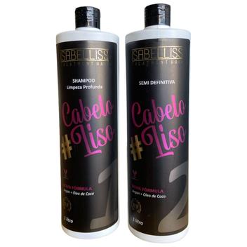 Kit Alisamento Semi Definitiva CabeloLiso 1L Isabelliss - Alisamento de ...