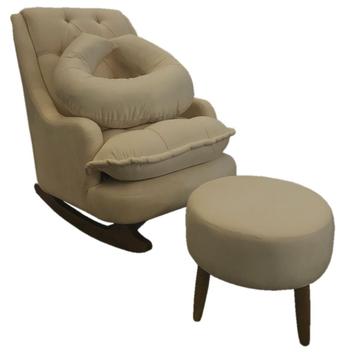 Kit Amamentação Com Balanço Suede Bege Rosado - Dominic Decor ...