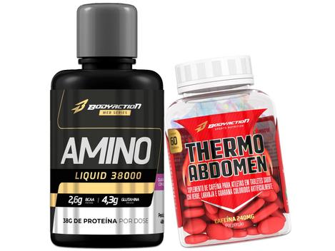 Kit Amino Liquid 38000 480ml + Thermo Abdomen Bodyaction - Body Action ...