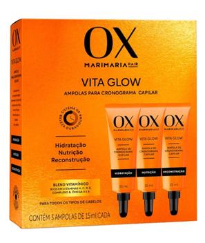 Kit Ampola Cronograma Capilar Ox Mari Maria Vila Glow Hidratação ...
