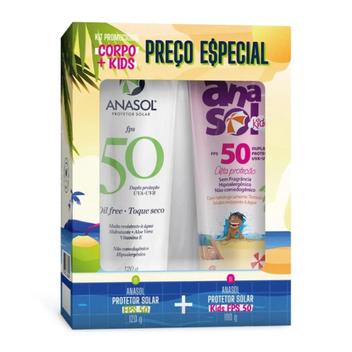 Kit anasol protetor solar fps 50 oil free toque seco 120g protetor ...