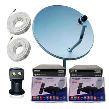 Kit Antena Duplo Visiontec Satélite - Antena para TV - Magazine Luiza