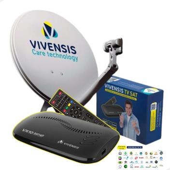 kit Antena Parabólica Digital banda Ku com Receptor Vivensis VX 10 ...