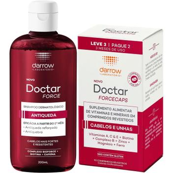 Kit Antiqueda Cabelos e Unhas Darrow Doctar Force Shampoo Dermatológico ...