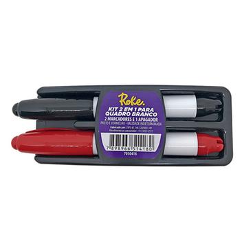 Kit Apagador Quadro Branco Com 2 Marcadores PT e VM Roke - Caneta para ...