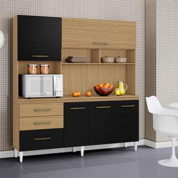 Kit Armario de Cozinha Compacto 6 Portas 2 Gavetas Lory Banrô - Cozinha ...