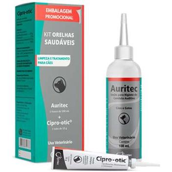 Kit Auritec 100ml E Cipro-otic 15g - Syntec - Otológico Pet - Magazine Luiza