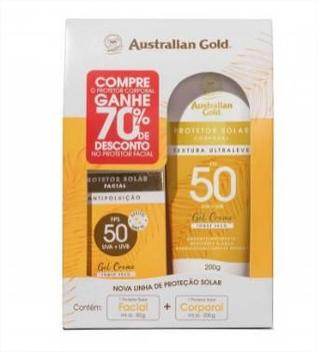 Kit australian gold protetor solar corporal fps 50 200g + protetor ...