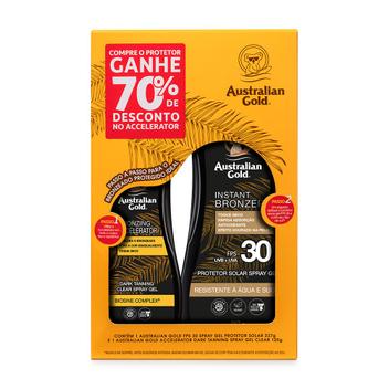 Kit Australian Gold Protetor Solar FPS30 + Acelerador - Autobronzeador ...