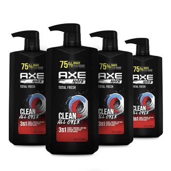 Kit AXE Total Fresh - Sabonete Líquido, Shampoo e Condicionador (800ml ...
