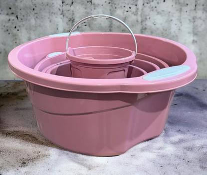 Kit Bacias com 5 Pecas (4 Bacias de 15/25/35/80L e 1 Balde de 10L ...