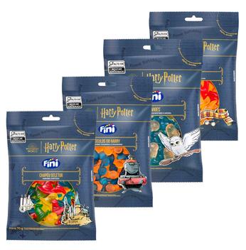 Kit Bala Fini Harry Potter Chapéu Seletor/Óculos do Harry/Edwiges/Raio com 4 Unidades de 70g ...