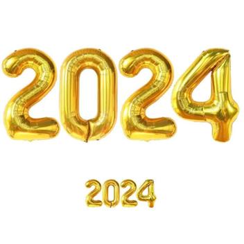 Kit Balão Bexiga Metalizado 2024 Dourado Ano Novo Reveillon - Solider ...