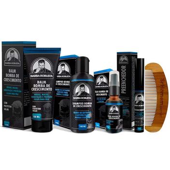 Kit Balm Óleo Shampoo Preenchedor Pente Curvo Barba Robusta - Shampoo ...