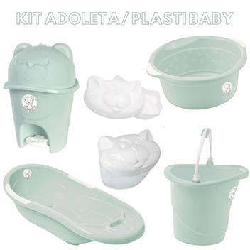 Kit banho bebe adoleta banheira + balde bacia lixeira e outros verde ...