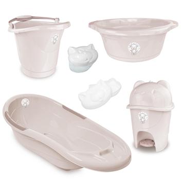 Kit banho bebe adoleta banheira + saboneteira bacia e outros linho ...