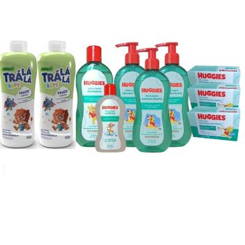 Kit Banho Bebê Huggies e Trá Lá Lá com 10 Itens - Kit Cuidados Bebê ...