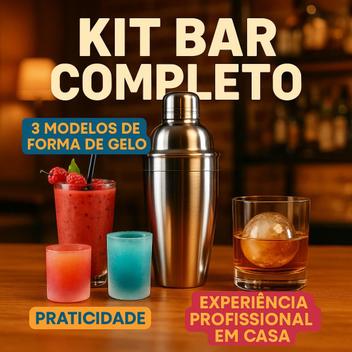 Kit Bar Drink Completo Coqueteleira + Forma Gelo Ice para Whisky ...