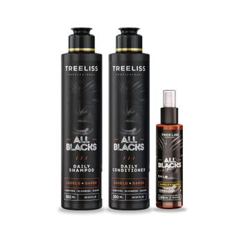 Kit Barba e Cabelo homens All Blacks 3 itens treeliss - Tree Liss ...