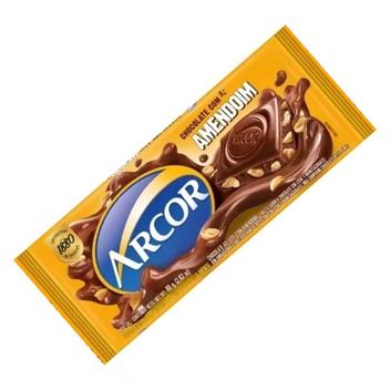 Kit Barra de Chocolate Ao Leite Com Amendoim Arcor Pacote 80 G ...