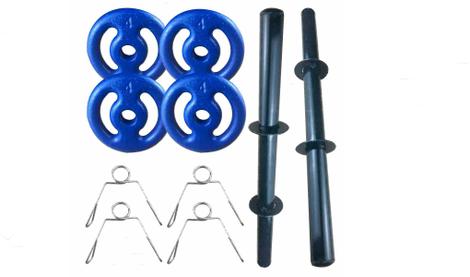 Kit Barras 40cm Pretas pintadas e 16 kg de Anilhas Emborrachadas ...