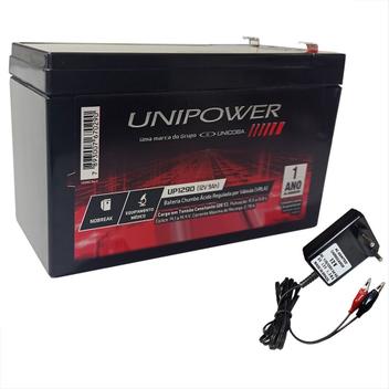 Kit Bateria Selada 12V 9ah Unipower + Carregador Led - Bateria para ...