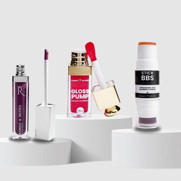 Kit BBS Rose + Gloss Pump Rose + Led Lip Gloss Espelho Led Integrado ...