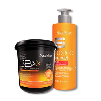 Kit Bbxx Beauty Balm Black + Speed Impact S.O.S NatuMaxx 1kg - Máscara ...