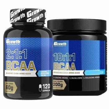 Kit Bcaa 120 Caps + Bcaa 10:1:1 em Pó 200g Growth Supplements - BCAA ...