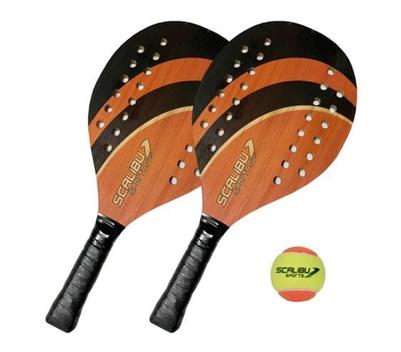 Kit Beach Tennis Vip Inic Scalibu 2 Raq+bol Mad 9178 - Raquete de Beach ...