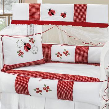 Kit Berço Joaninha Vermelho 8 Peças 100% Algodão - Nicoli Ferri - Kits ...
