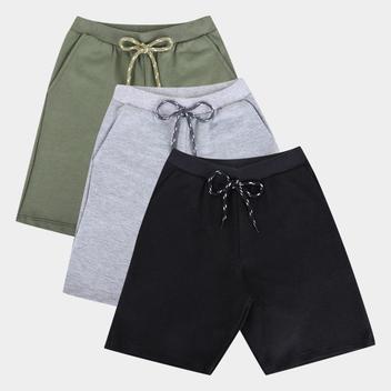 Kit Bermudas Infantil Candy Kids 3 Peças Menino - Bermuda Infantil ...