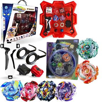 Kit Beyblade 6 in 4, 6 Beyblades + 4 Lançadores + 2 Arenas - Tornado ...