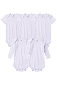 KIT Body 5 Peças Liso - Branco - KAPPES - Body Infantil - Magazine Luiza