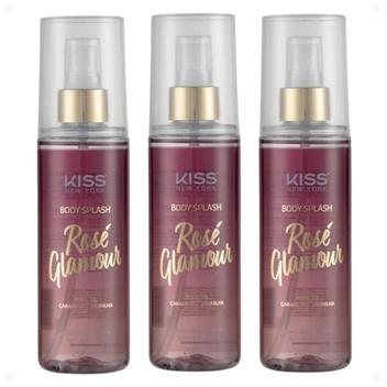 Kit Body Splash Kiss New York Rosé Glamour BS05B Com 3 200ml - Body ...