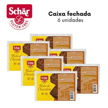 KIT Bolo de chocolate Dr. Schar 200g - Caixa com 6 unidades - Biscoito ...