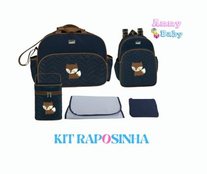 Kit Bolsa Maternidade Raposinha 05 peças Marinho - KBM0027 - MERVER ...