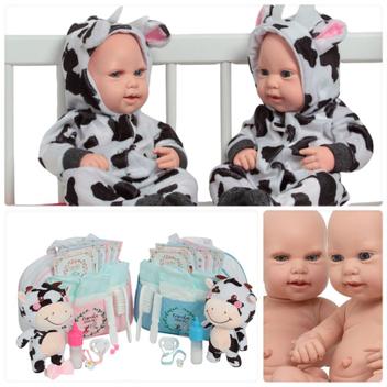 Kit Boneca Reborn Casal Gêmeos Luca Lara Fofinhos + Pelúcia - Cegonha ...