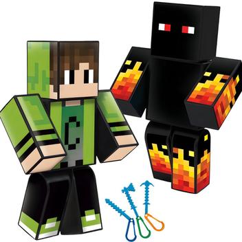 Kit Boneco Articulado Minecraft Cadres e Athos Youtuber 25cm - Mili ...