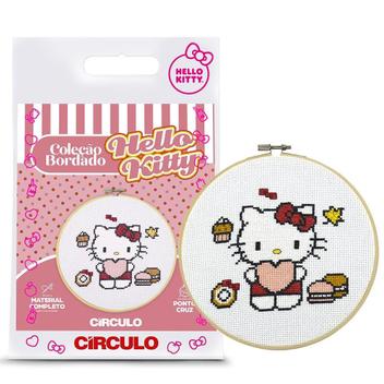 Kit Bordado Hello Kitty Círculo - Doces - Bonecas - Magazine Luiza