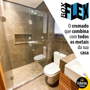 Kit Box Banheiro Porta Flex Articulado, 1,20x2m Ideia Glass - Gabinete ...